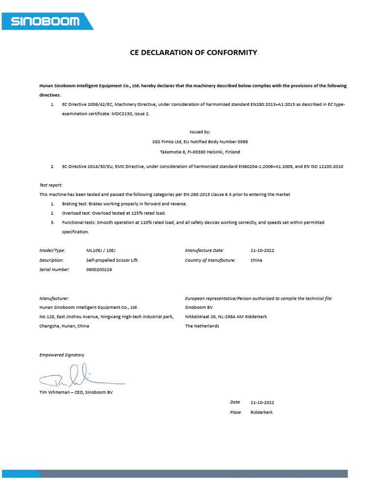 Ce Declaration of Conformity | PDF