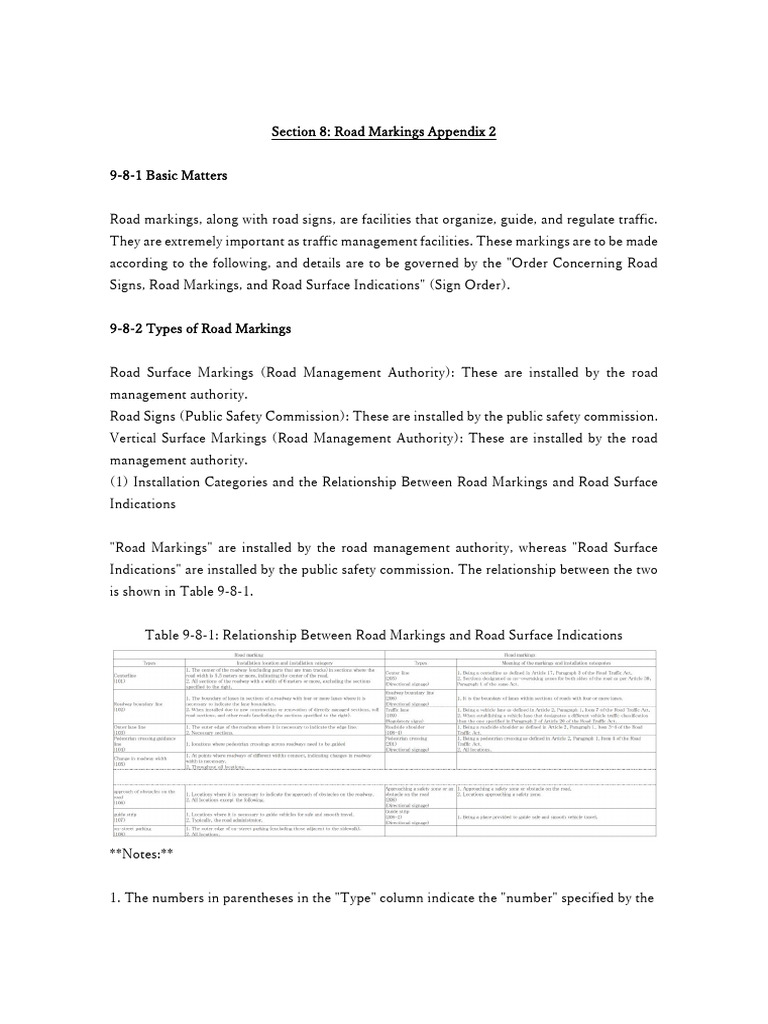 Road Markings - Appendix 2 | PDF | Lane | Traffic