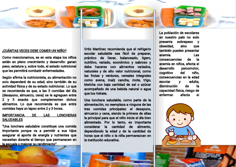 Triptico Lonchera Nutritivas 2 | PDF