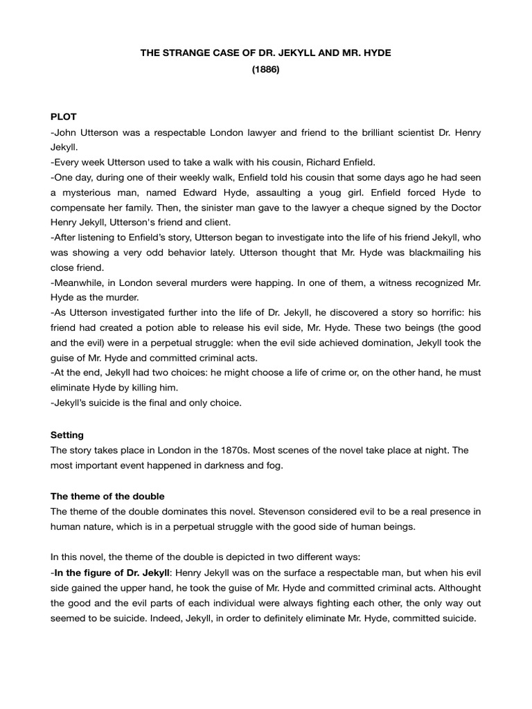 Dr. Jekyll and Mr. Hyde | PDF | Dr. Jekyll And Mr. Hyde (Character ...