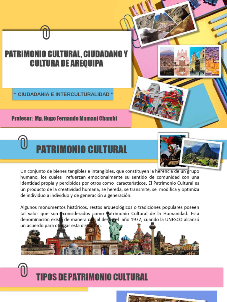 Patrimonio Cultural Realidad | PDF | Patrimonio cultural | Bienes (Ley)