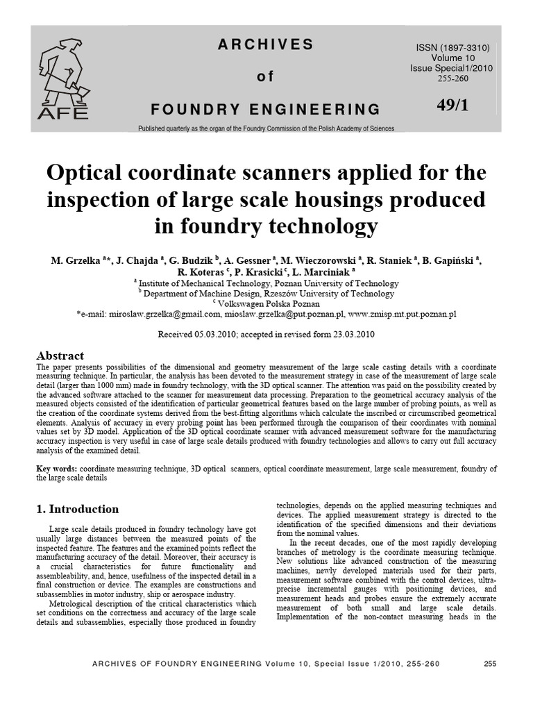 A R C H I V E S Optical Coordinate Scann | PDF | Machining | Science