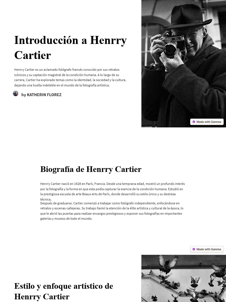 Introduccion A Henrry Cartier | PDF | Educación en artes liberales