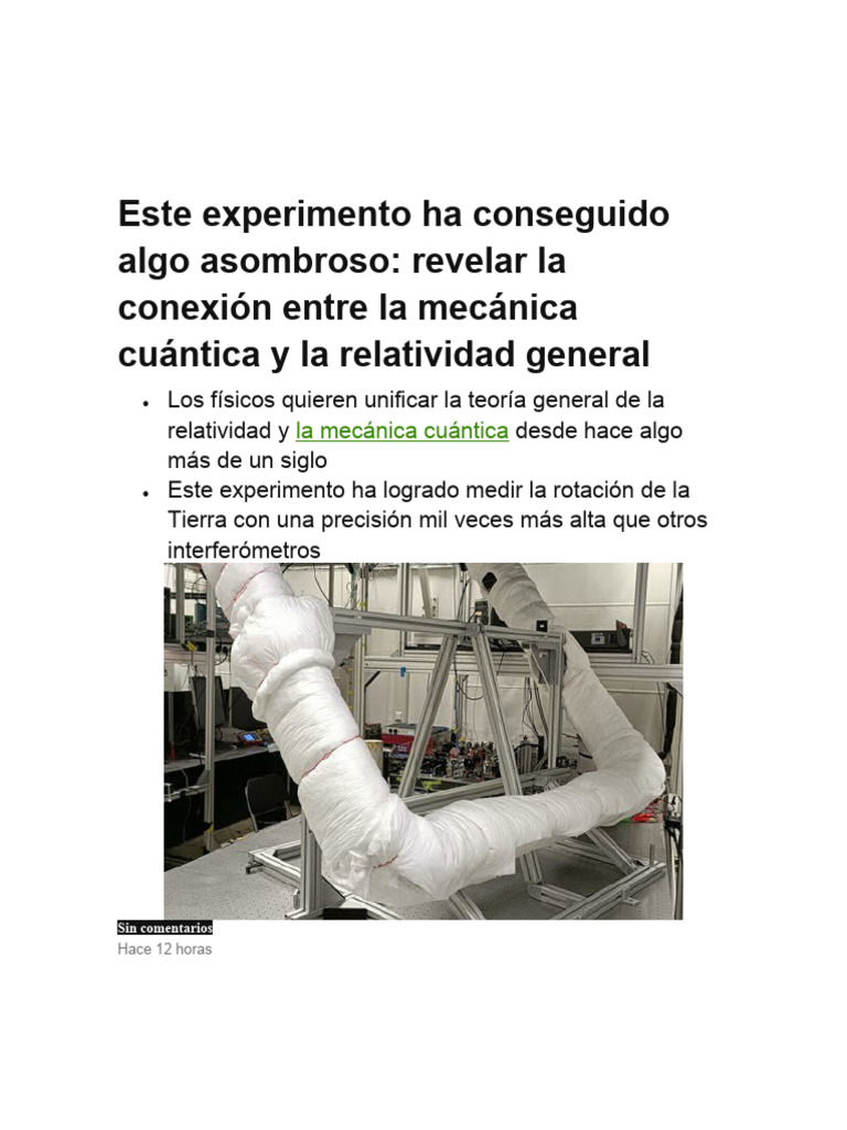 Cuántica y Relatividad - Nexo Experimento | PDF | Física ...