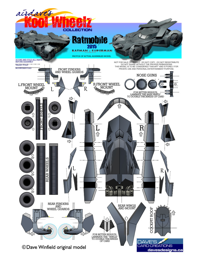 2015 Batmobile Fan-Art Model Guide | PDF | Vehicles | Coupes