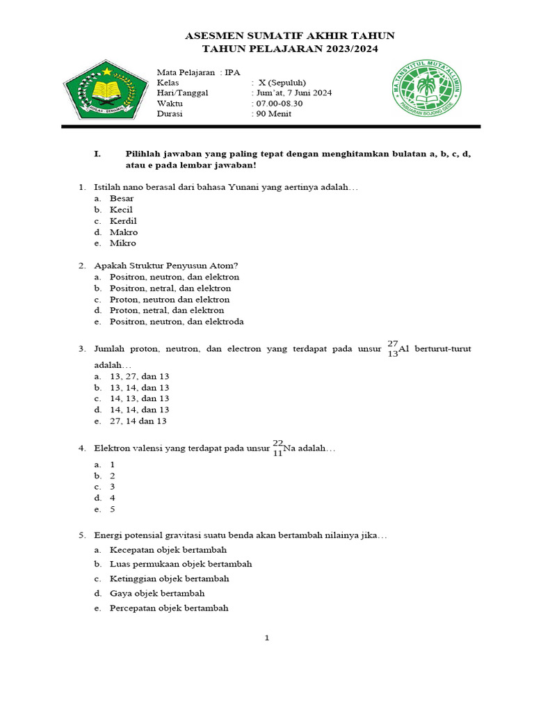 SOAL IPA Semester 2 | PDF | Ilmu Sosial | Sains & Matematika