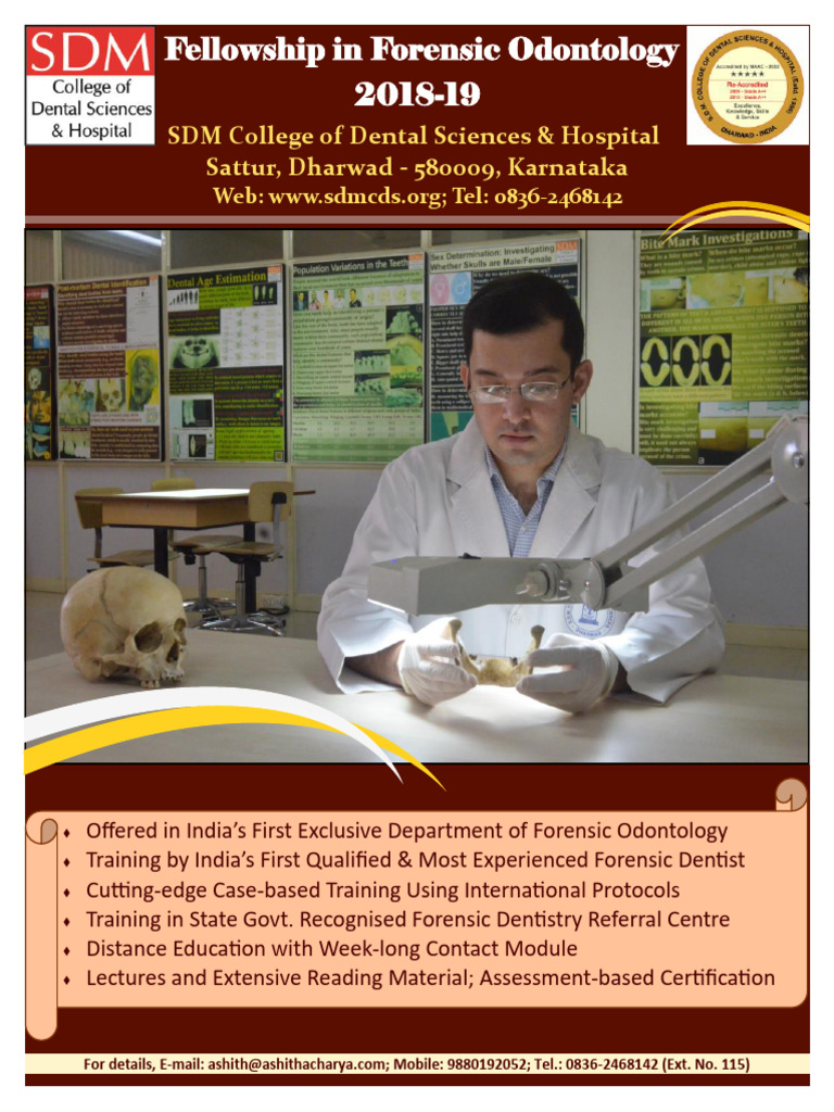 Fellowship in Forensic Odontology 2018 19 | PDF | Dentistry | Tooth