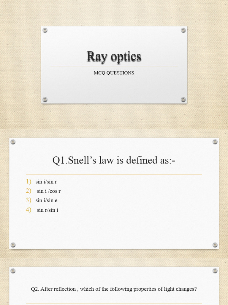 Optics | PDF | Optics | Electromagnetic Radiation