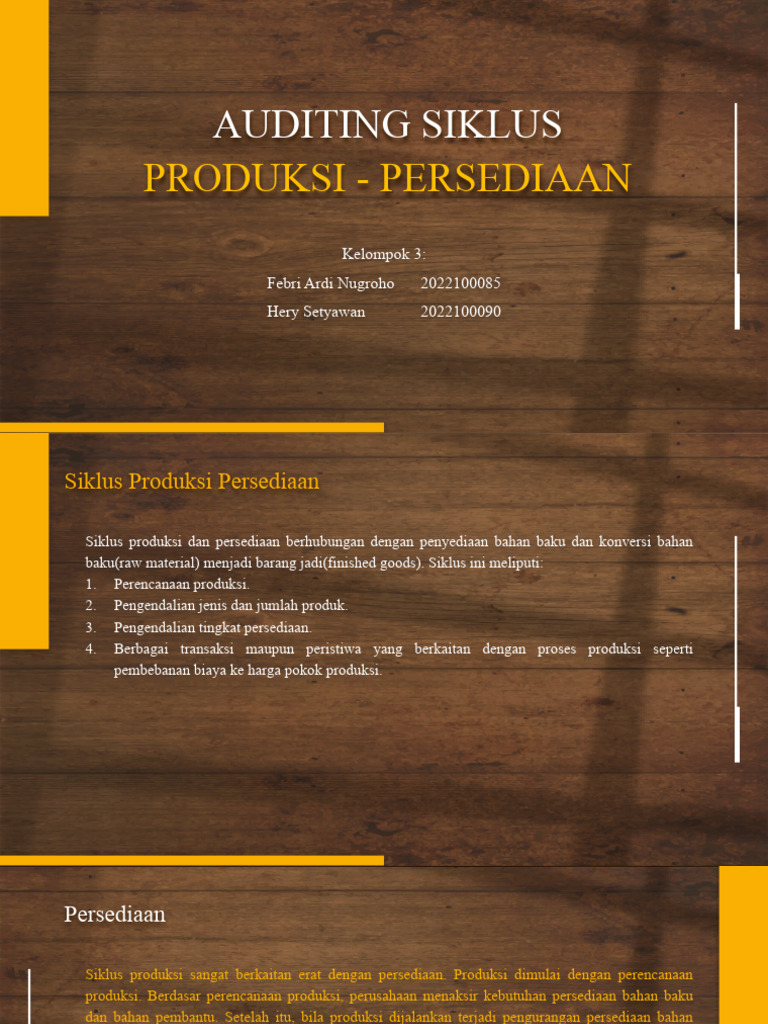 Kelompok 3 Auditing Siklus Produksi - Persediaan | PDF