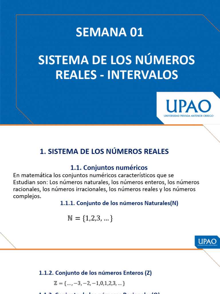 Sistema de Los Numeros Reales - Intervalos | PDF | Número racional ...