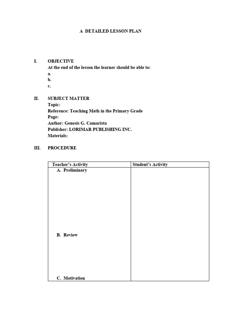 DLP Form | PDF | Lesson Plan | Mathematics