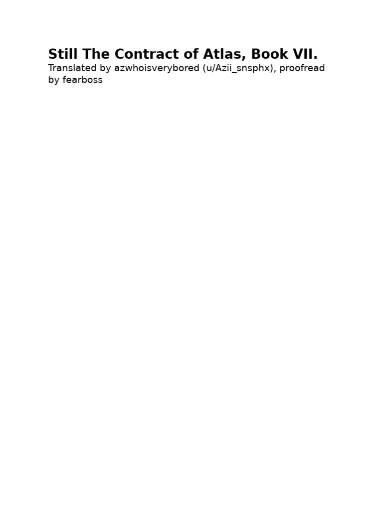 Atlas Contract Book VII Prologue Summary | PDF | Mind | Soul