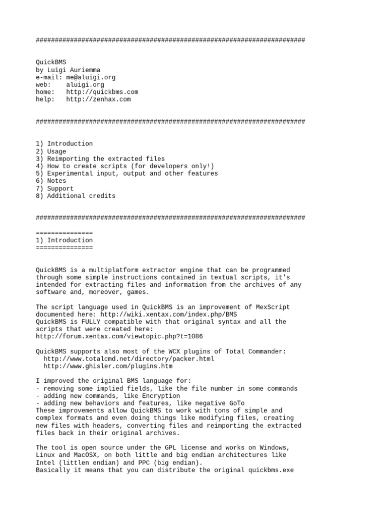 QuickBMS: Multiplatform File Extractor | PDF | Computer File | Command ...