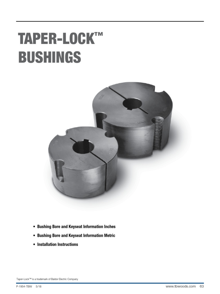TB Woods Taper Lock Bushings Catalogo | PDF | Screw | Metalworking