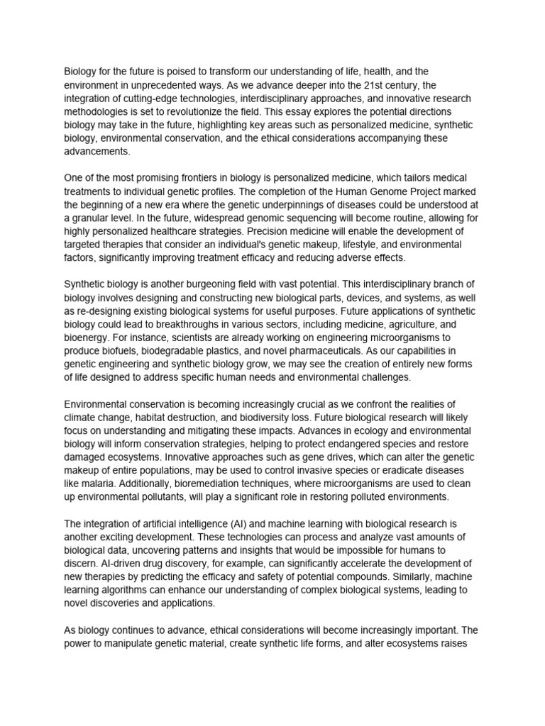 Biology For The Future | PDF | Personalized Medicine | Machine Learning