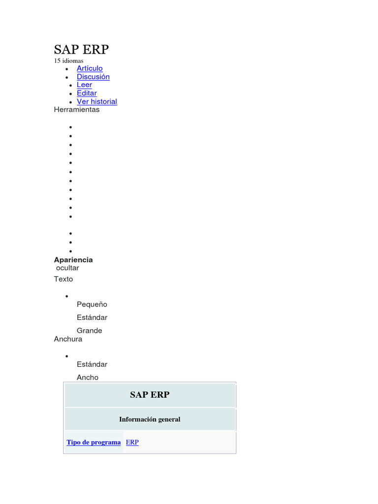 Sap Erp | PDF | Informática | Tecnologías de la información