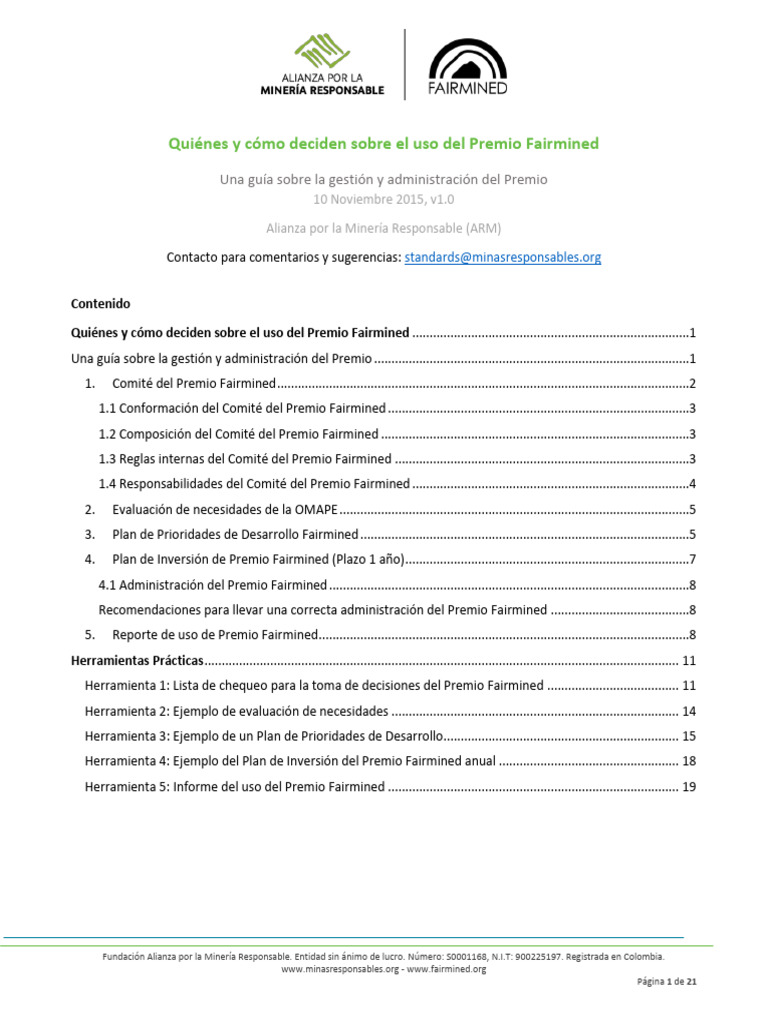 Doc-proceso-gestion-premio-FM-v1.0 | Descargar gratis PDF | Contabilidad | Democracia