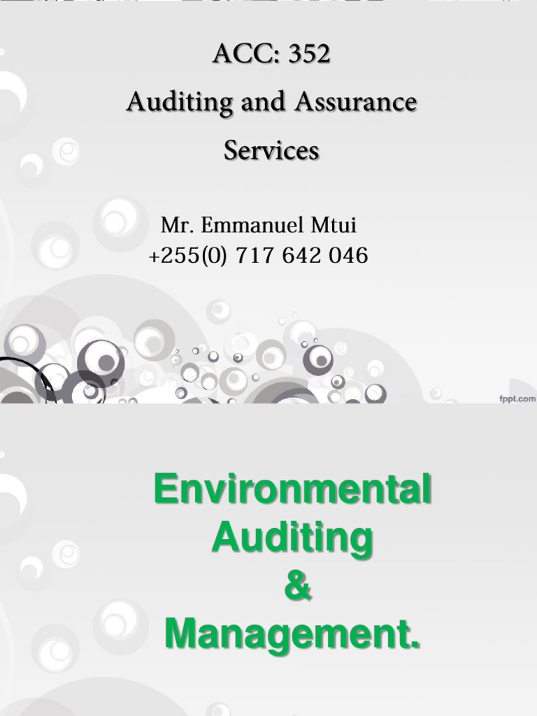Environmental-auditing Complete Slide | PDF | Audit | Environmental ...