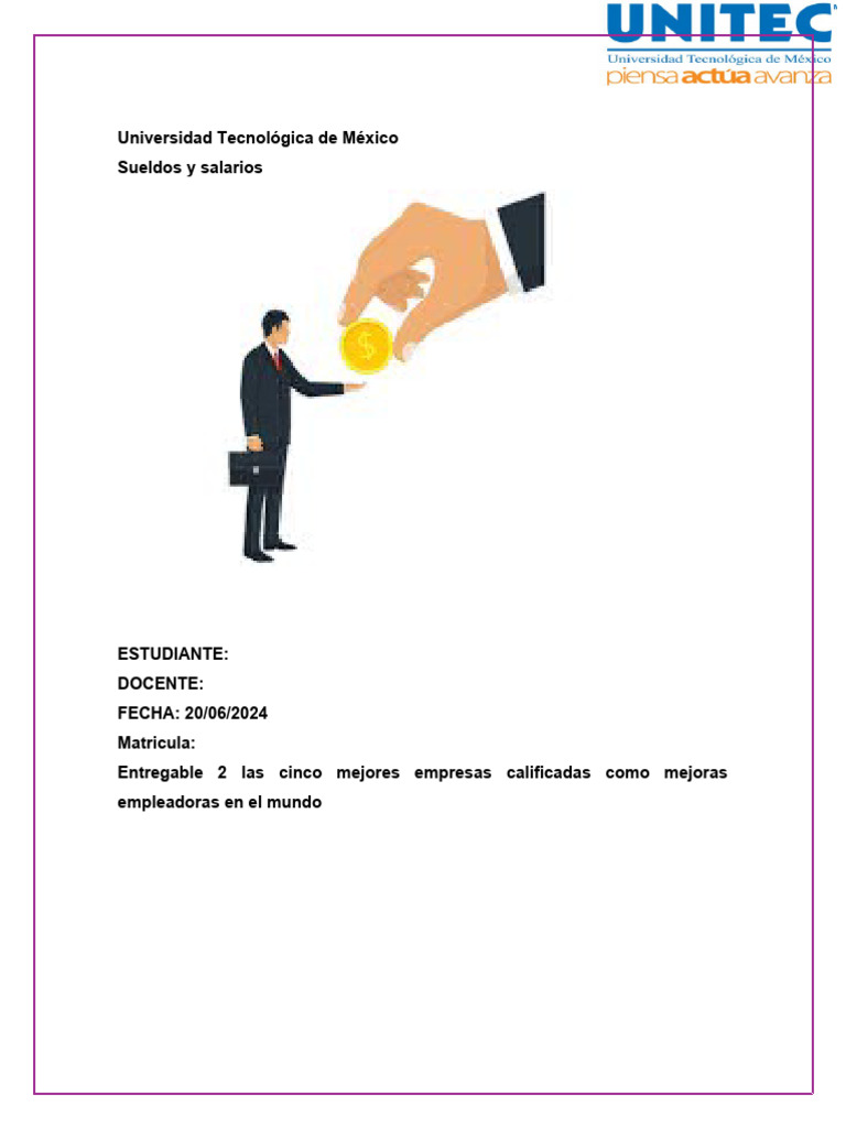 Sueldos y Salarios E2 Tarea | PDF | Salario | Business