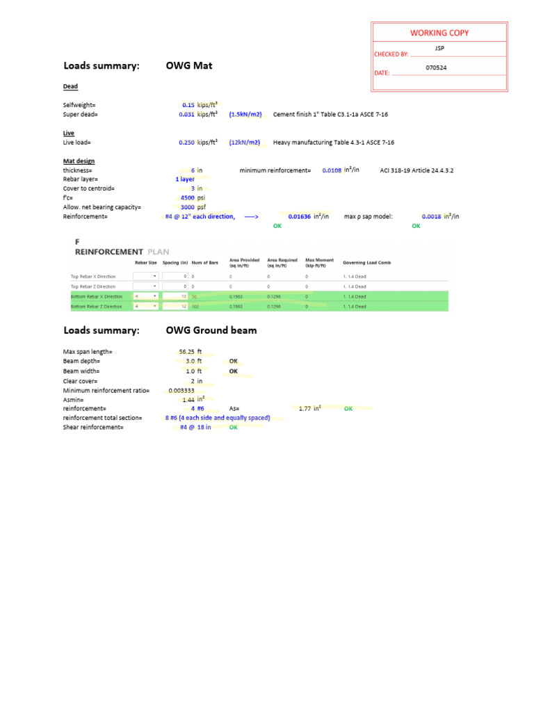 calcs JSP 070524 | Download Free PDF | Concrete | Building Technology