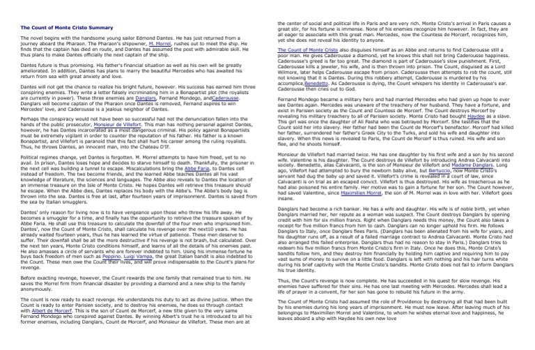 The Count of Monte Cristo Summary | PDF | The Count Of Monte Cristo ...