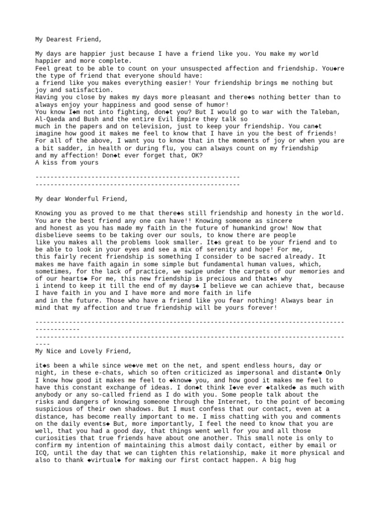 Friendship | PDF | Friendship