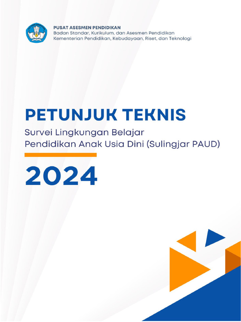 Petunjuk Teknis Survei Lingkungan Belajar PAUD 2024 | PDF | Bisnis