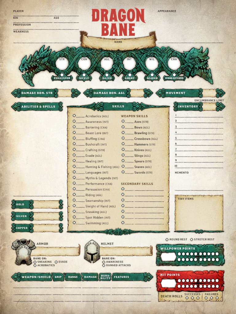 DB Character Sheet v1 Fillable | PDF