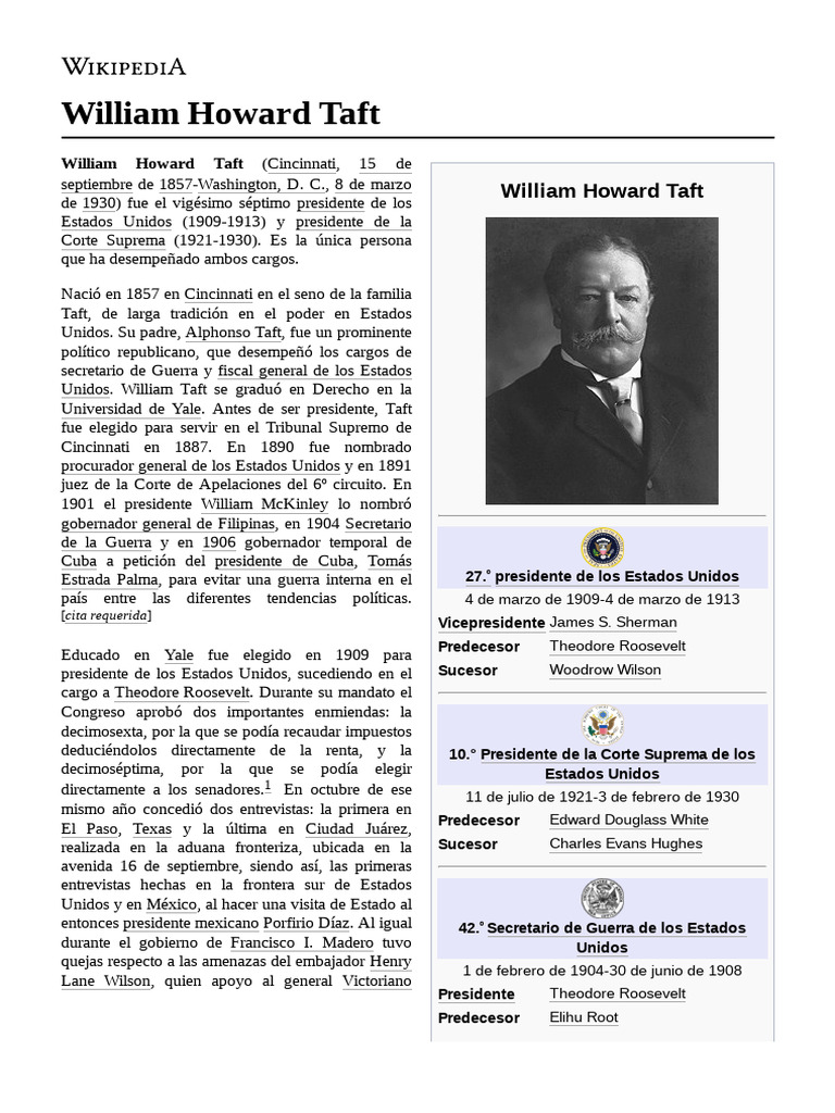 William_Howard_Taft | PDF | William Howard Taft | Gobierno
