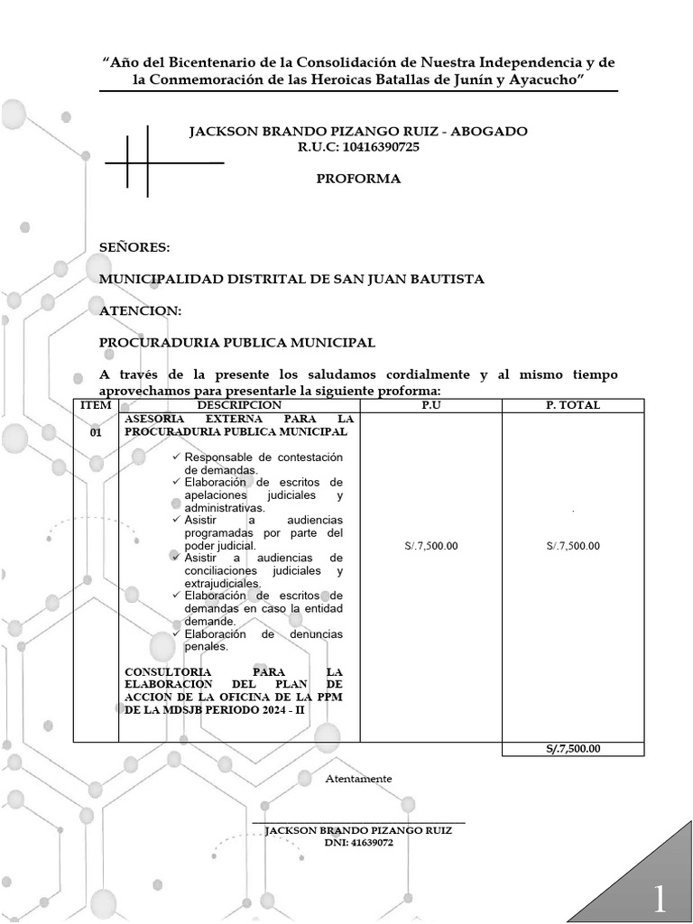 Contra Pro Form A | PDF