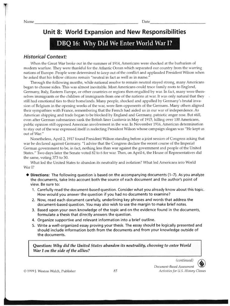 Why The Us Entered Wwi | PDF