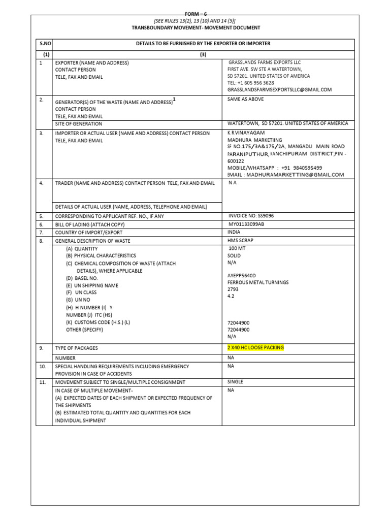 Form 6 Hazardous Certificate | PDF | Recycling | Waste