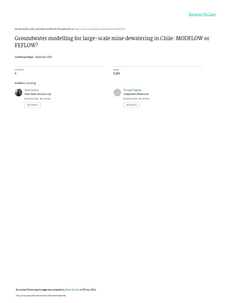 Paper Modflow Vs Feflow Pdf Hydrogeology Groundwater