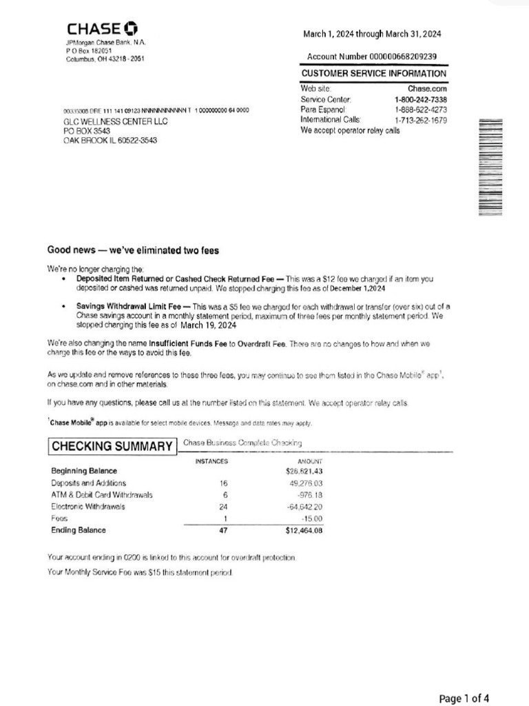 Chase Bank Statement | PDF