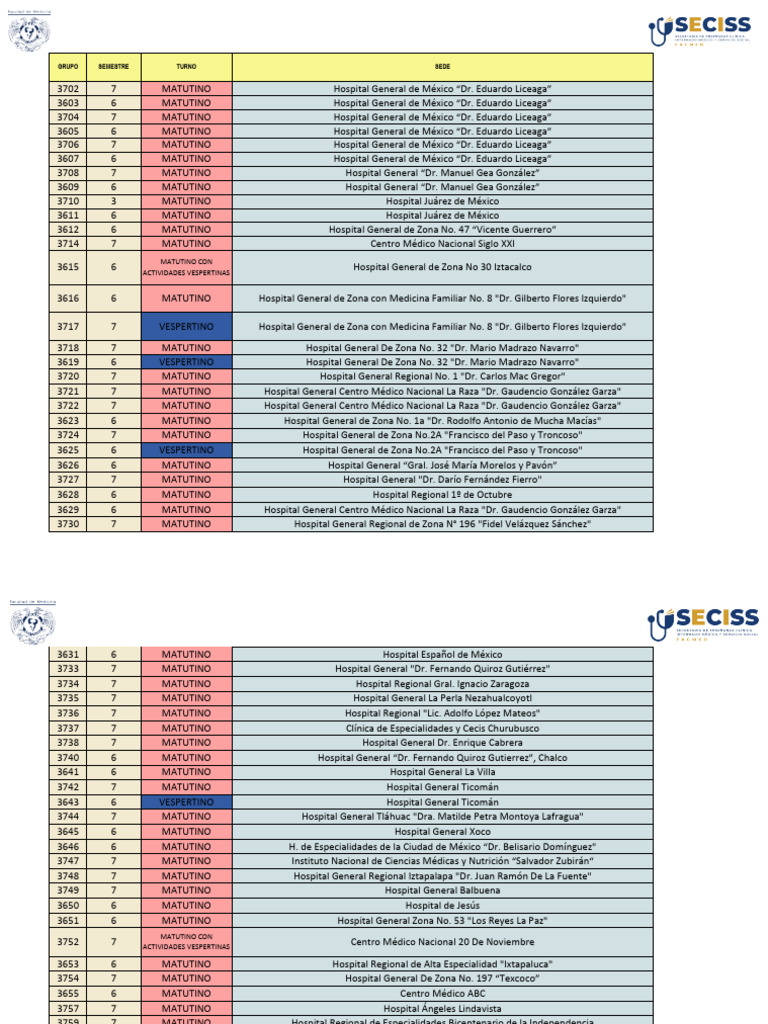 Sedes 6 y 7 Sems 2024 Seciss | PDF | México | Politica de mexico