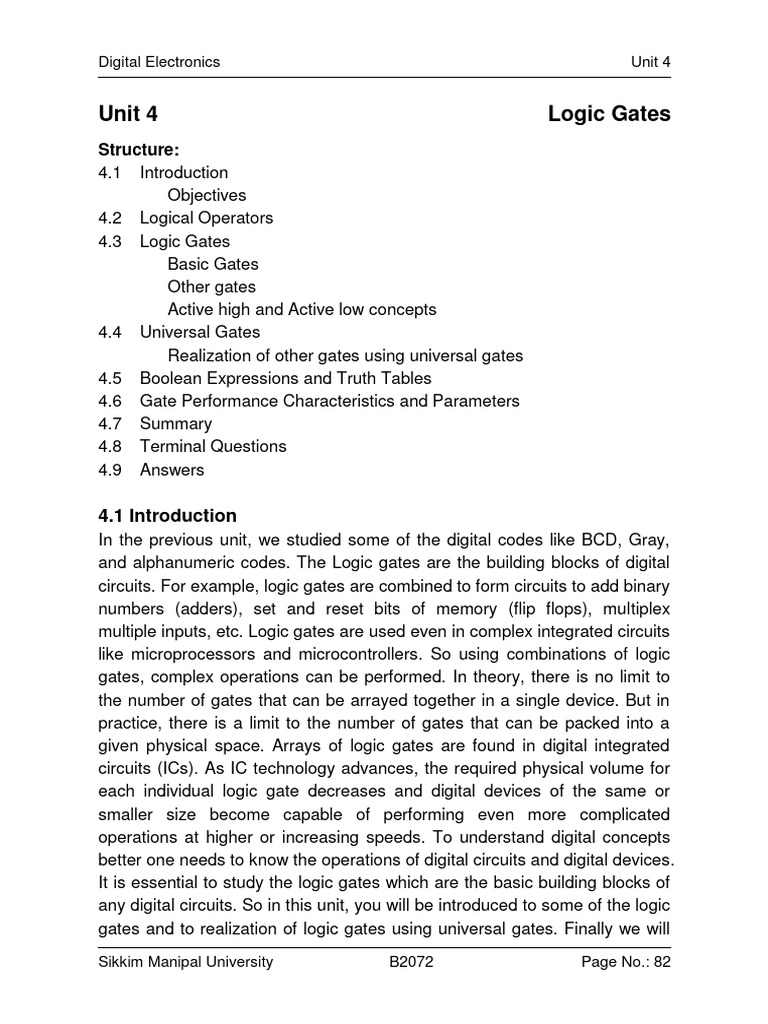 BIT102 SLM Library - SLM - Unit 04 | PDF | Logic Gate | Boolean Algebra