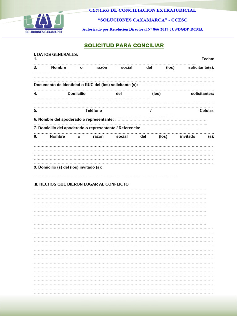 Solicitud para Conciliar CCESC | PDF