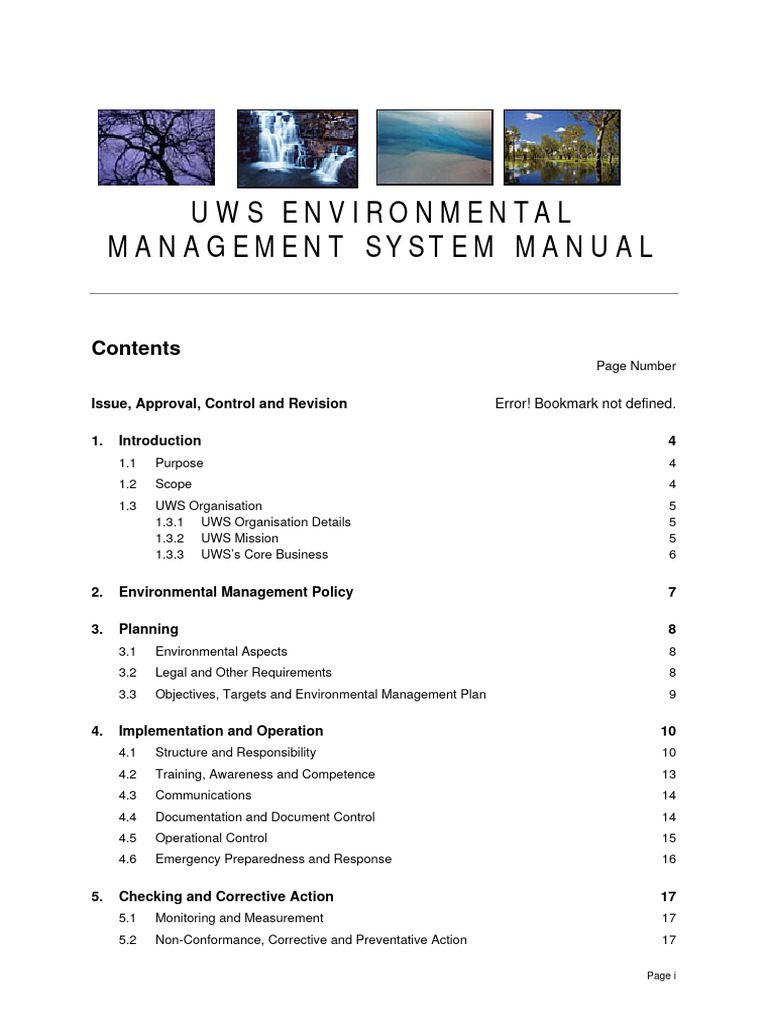 Management System Uws | PDF | Audit | Environmental Resource Management