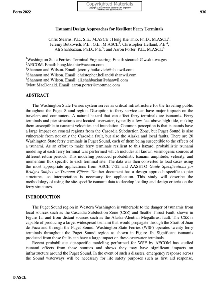 Tsunami Design Approaches For Resilient Ferry Terminals | PDF | Tsunami ...