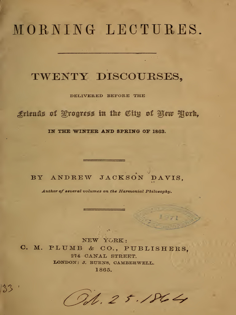 1865 Davis Morning Lectures | PDF | God | Virtue
