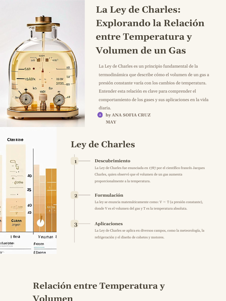 La Ley de Charles Explorando La Relacion Entre Temperatura y Volumen de Un Gas | PDF | Gases ...