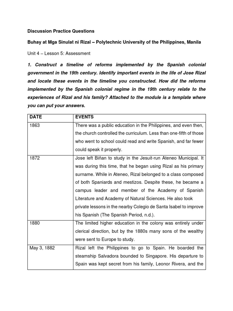 Unit 4 - Lesson 5 Assessment | PDF | Philippines