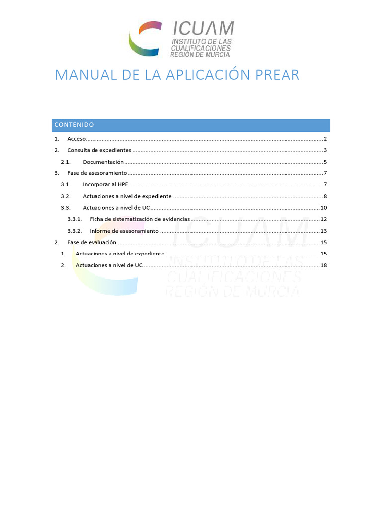 Manual de La Aplicacion PREAR 2024-06-17 | PDF | Evaluación