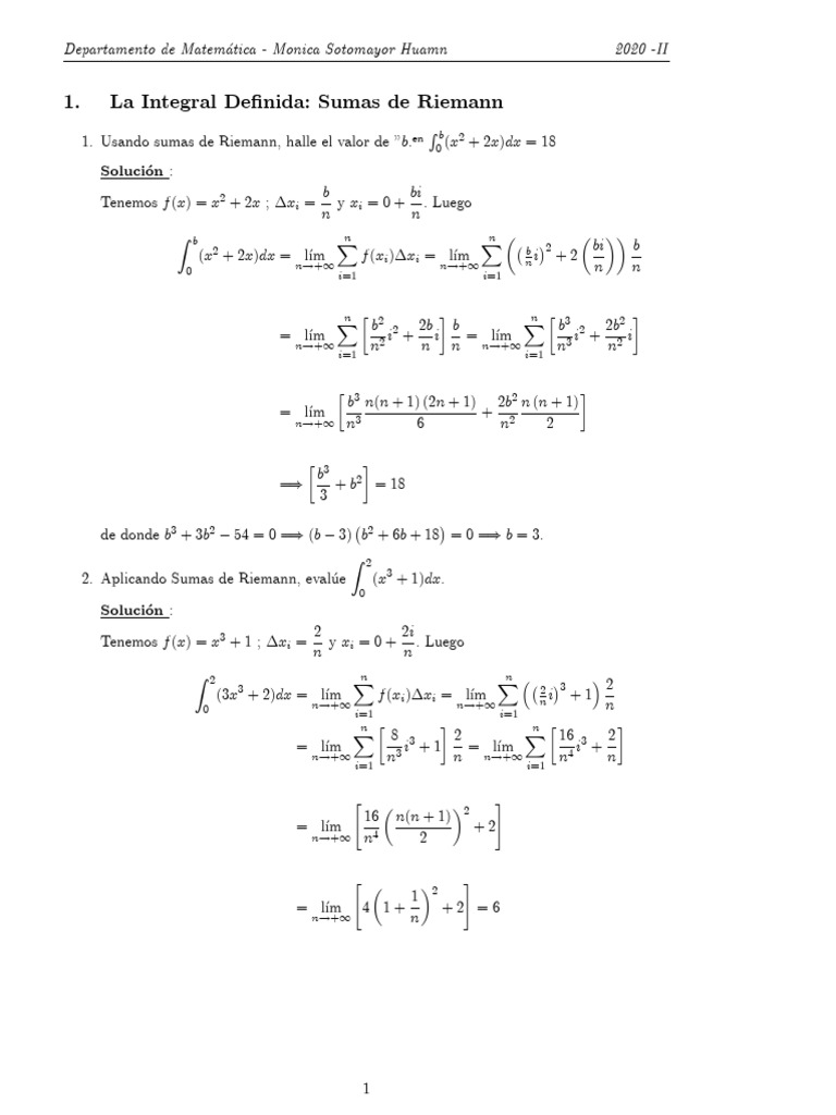 Integrales desde sumas de Riemann | PDF | Integral | Teoría del operador