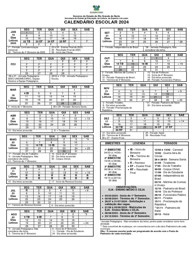 CALENDARIO_ESCOLAR_2024 | PDF
