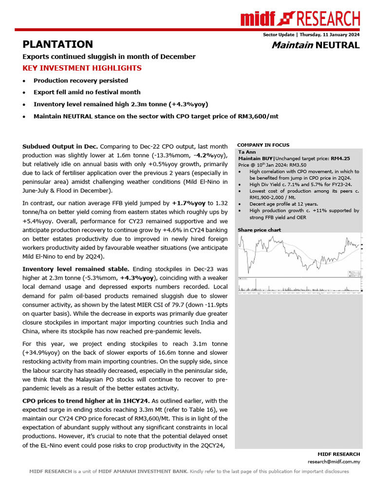 Plantation: Maintain | PDF | Investing | Securities (Finance)