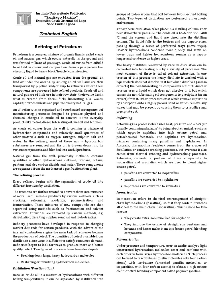Paper - Refining | PDF | Oil Refinery | Petroleum