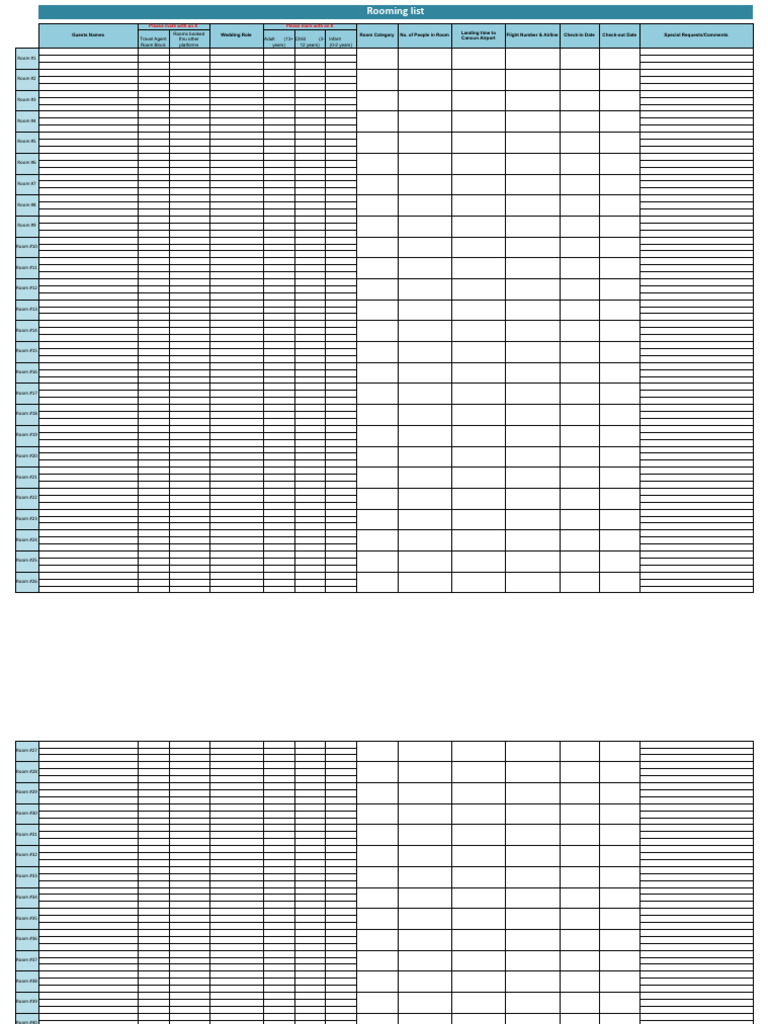 Rooming List Karisma | PDF