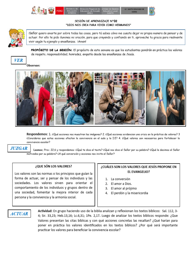 Actividad 2 - Practicamos Los Valores | PDF | Amor