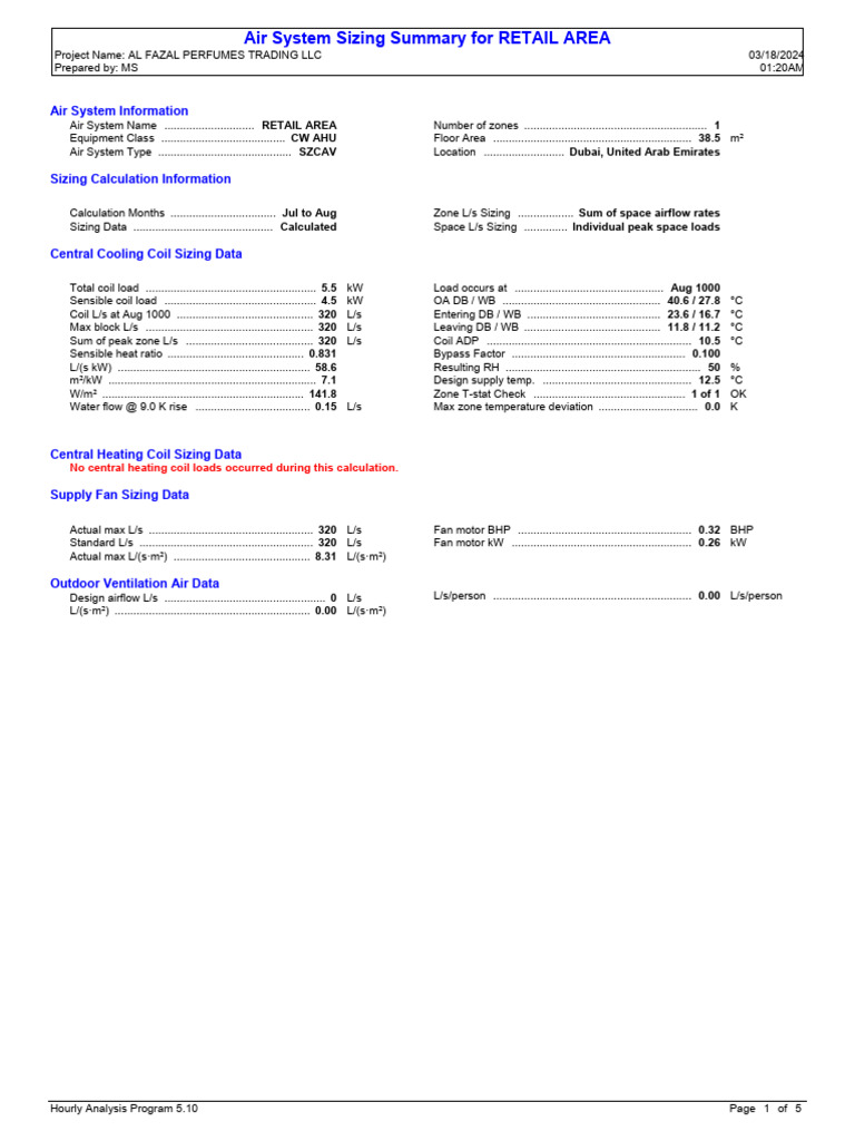 HAP Heat Load Calc | PDF | Ventilation (Architecture) | Window
